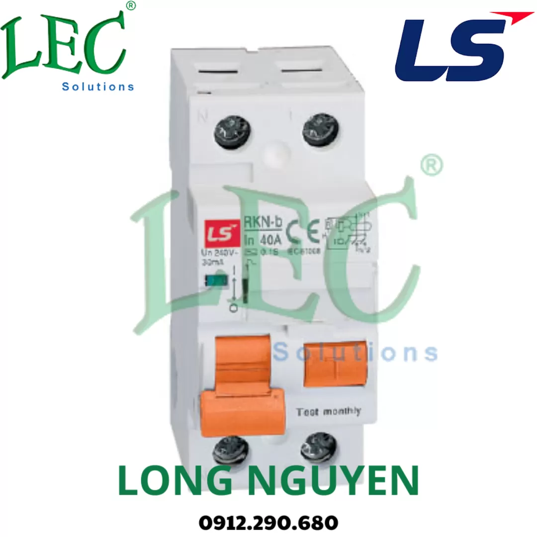 RKN-b-1P+N-32A - Cầu dao chống rò điện RCCB 1P-N 32A 10kA