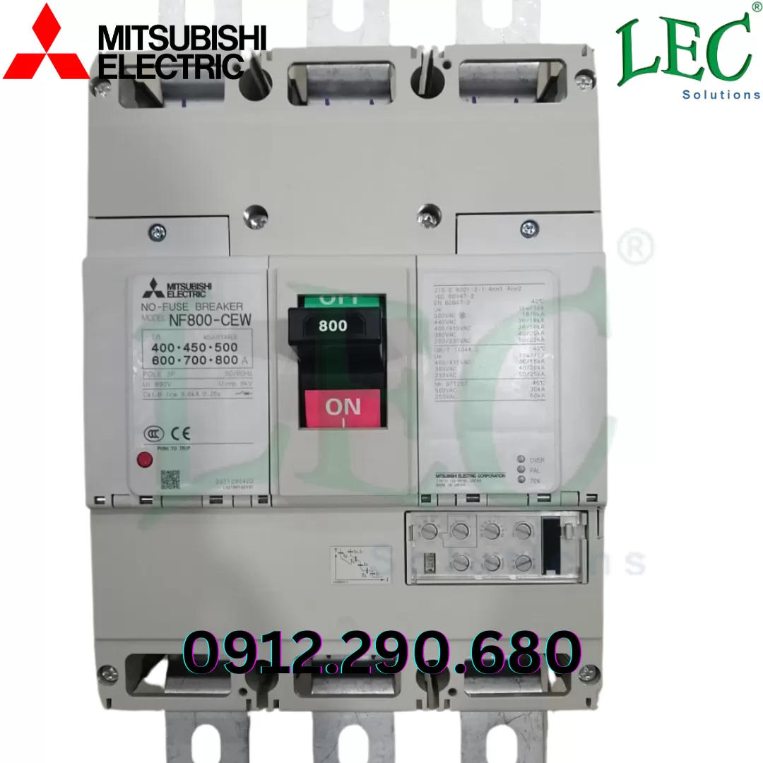 Cầu dao tự động dạng khối MCCB NF630-SEW 3P 630A 50kA